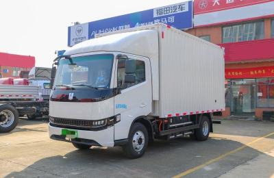China Box Trucks Geely Pure Electric Lorry Truck New Energy Fuel 4*2 Van Box 4 Meters A/C for sale