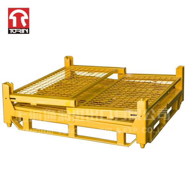 Quality Torin LK01 Folding Semi Open Metal Cage Wire Mesh Pallet Container Metal Pallet for sale