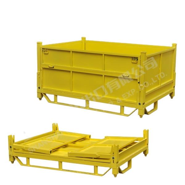 Quality Torin LK53 Folding Stacking Storage Iron Plate Turnover Box Wire Mesh Container for sale