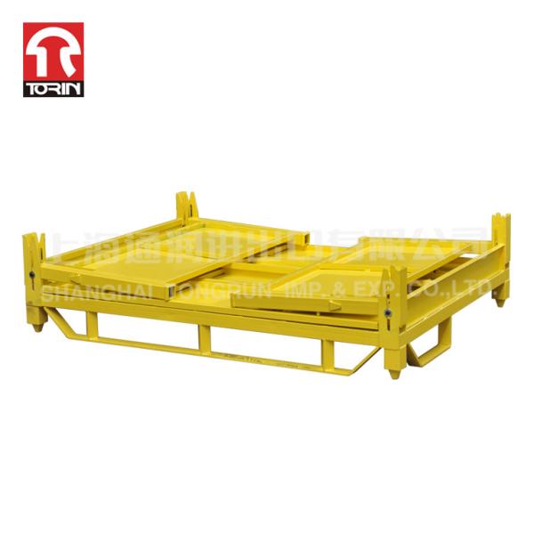 Quality Torin LK53 Folding Stacking Storage Iron Plate Turnover Box Wire Mesh Container for sale