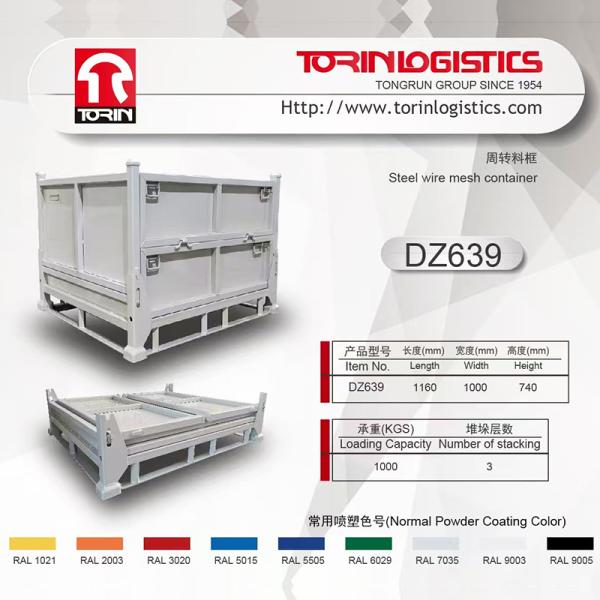 Quality Torin DZ639Wholesale Metal Steel Box Material Logistics Turnover Boxes Container for sale