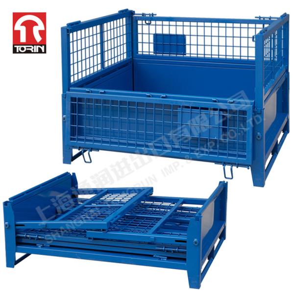 Quality Torin SWK8009 Folding Logistics Sorting Cage Wire Mesh Container Metal Pallet for sale