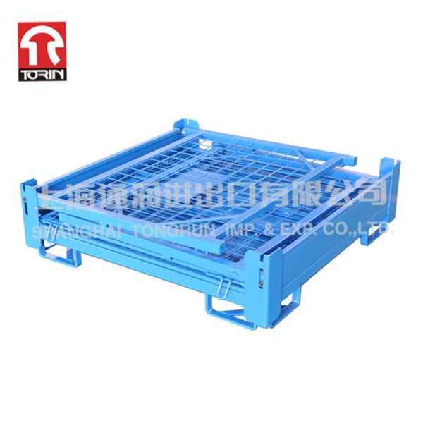Quality Torin LK21 Folding Stackable Half Open square Pipe Box Wire Mesh Pallet for sale