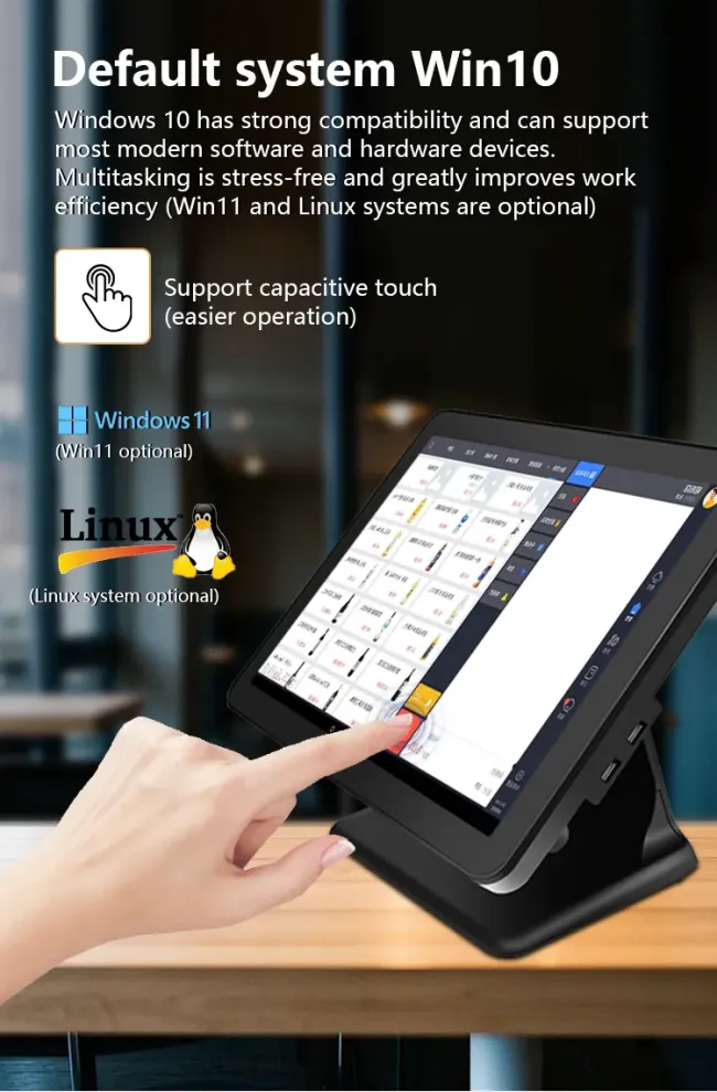 OEM 17&quot; POS Terminal I3 CPU Capacitive Touch Cash Register POS Machine Windows System