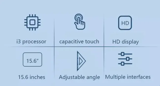 OEM 15.6 Inch All-in-One POS Terminal Capacitive Touch POS Machine with 8-Bit Customer Display for Cash Register Operations