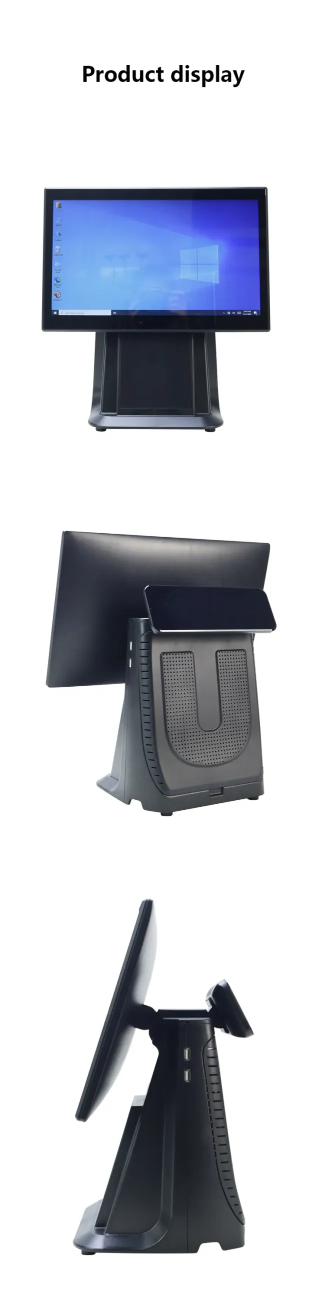 OEM 15.6 Inch All-in-One POS Terminal Capacitive Touch POS Machine with 8-Bit Customer Display for Cash Register Operations