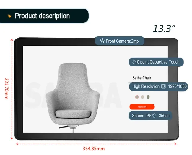 Factory Direct Sell 10 13.3 14 15.6 21.5 24 32 Inch Android 14 Tablet PC IPS Screen Tablet Wall Mounting Tablet PC