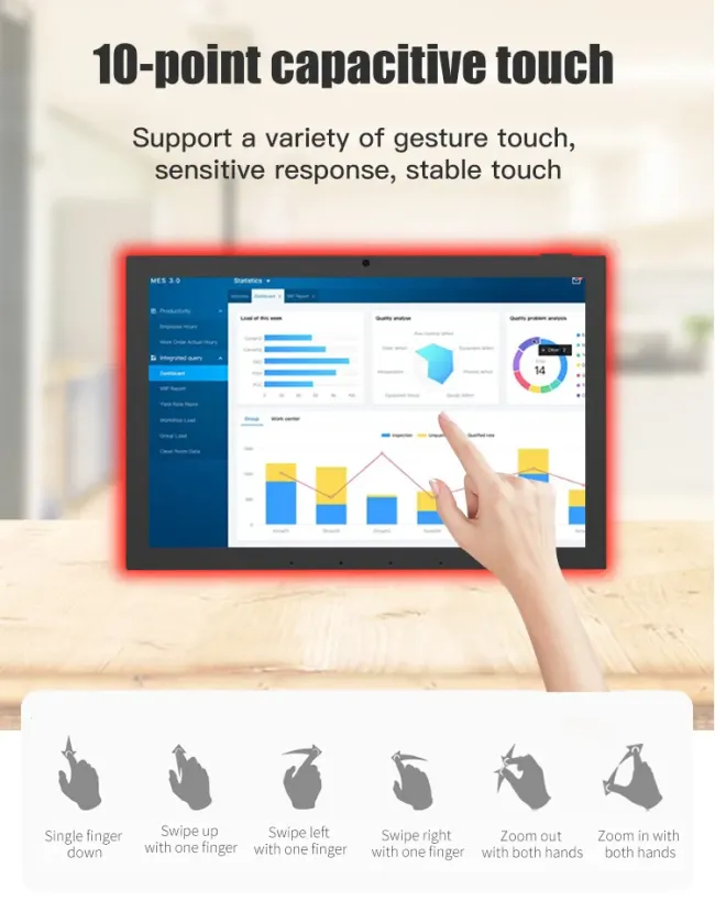 SMT101 Home Automation 10 Inch Android 13 Touchscreen Smart Home Control Display with Rk3566 Quad-Core CPU 1280*800