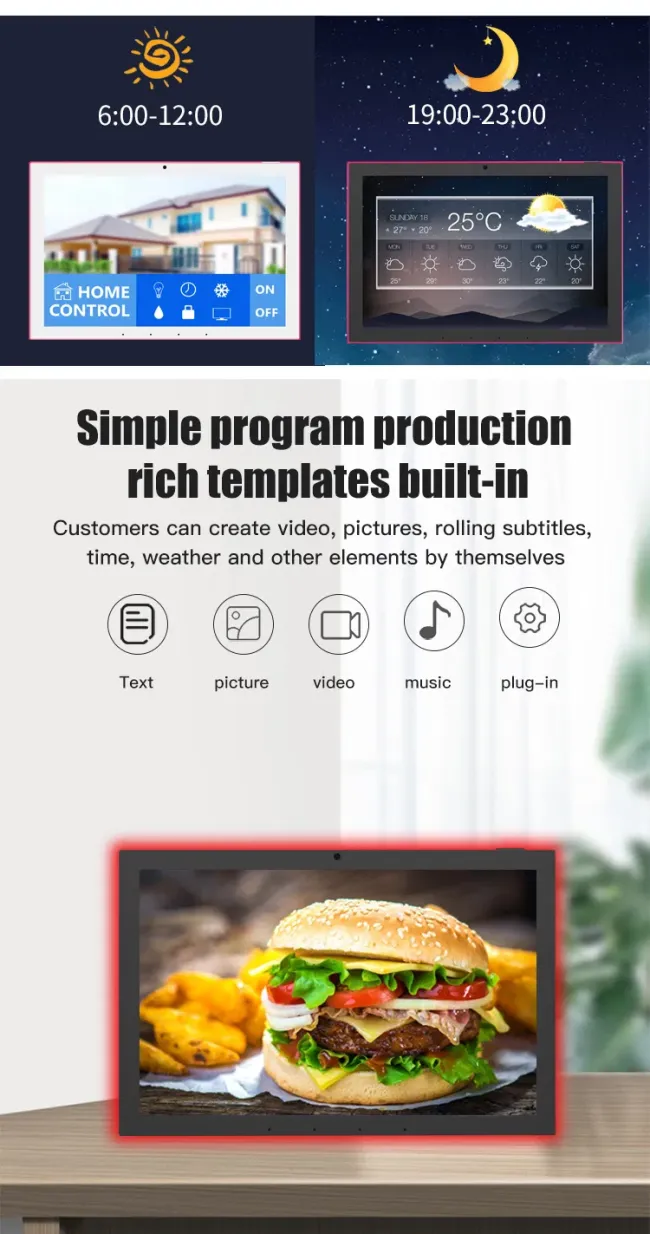SMT101 Home Automation 10 Inch Android 13 Touchscreen Smart Home Control Display with Rk3566 Quad-Core CPU 1280*800