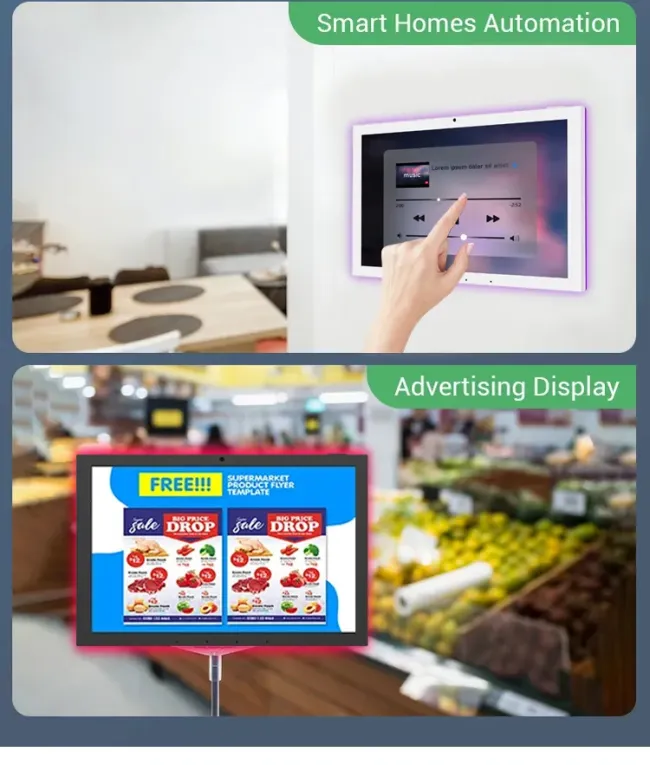 SMT101 Home Automation 10 Inch Android 13 Touchscreen Smart Home Control Display with Rk3566 Quad-Core CPU 1280*800
