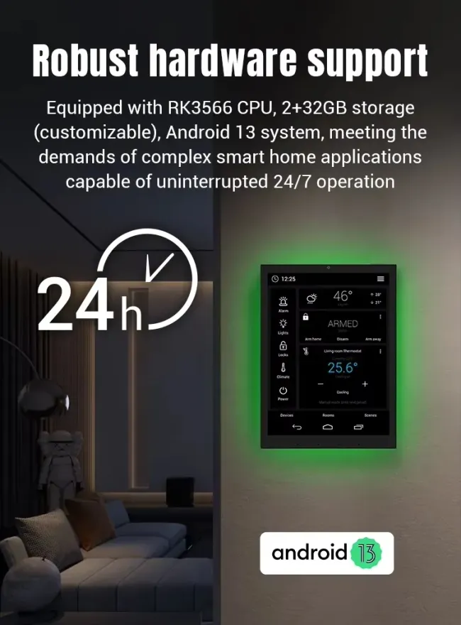 SMT97 9.7 Inch Android 13 1536*2048 Smart Home Automation Tablet All-in-One with Rk3566 Quad-Core for Smart Home