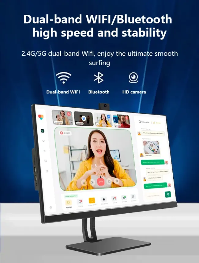OEM 24&quot; Touchscreen I3 I5 I7 All in One Computer for Business Office 16GB RAM Win10 Win11 Indoor Outdoor Aio PC Monoblock