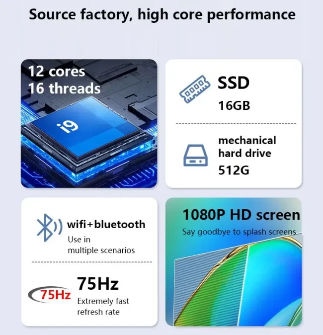 2025 Brand New 24inch Core 11th I9 Gamer All in One Gaming PC Computers Laptops Desktop Computer All in One Monitor for Office