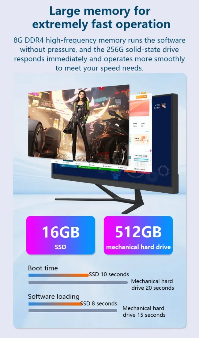2025 Brand New 24inch Core 11th I9 Gamer All in One Gaming PC Computers Laptops Desktop Computer All in One Monitor for Office