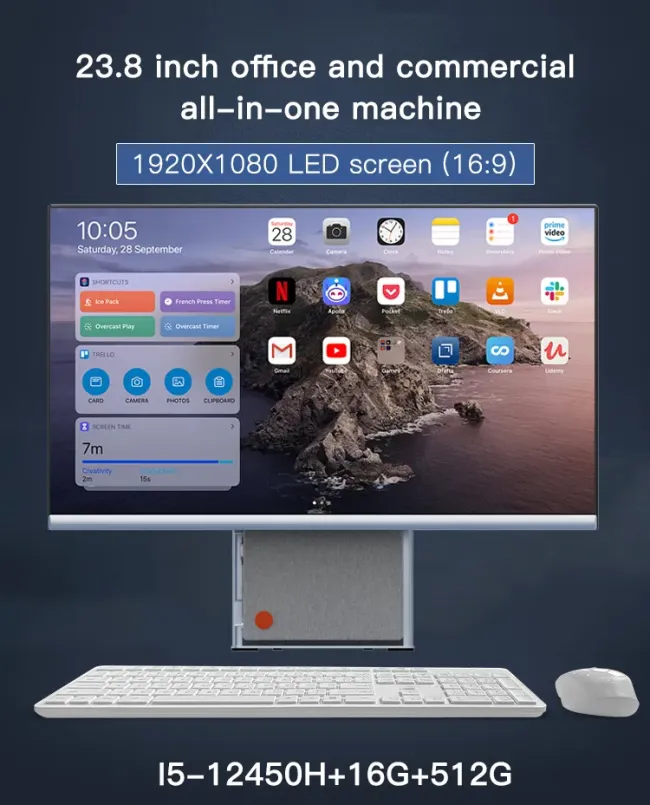 OEM All in One Desktop PC 23.8/27 Inch New Design Monoblock with Core I7/I9 16GB DDR4 RAM 512GB SSD IPS All in One