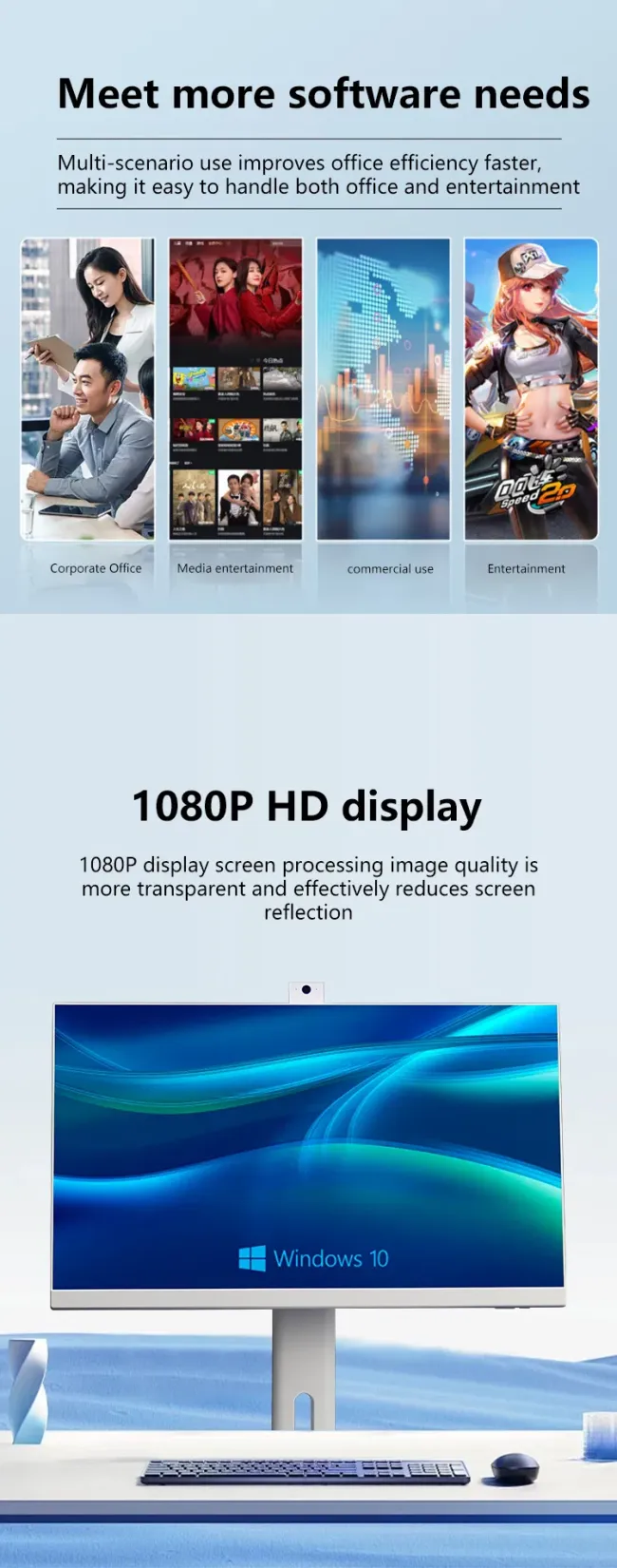 2025 New Arrivals 24inch I7-10870h Octa-Core Screen All in One PC for Sc All in One Monitor with Adjustable Base All in One PC