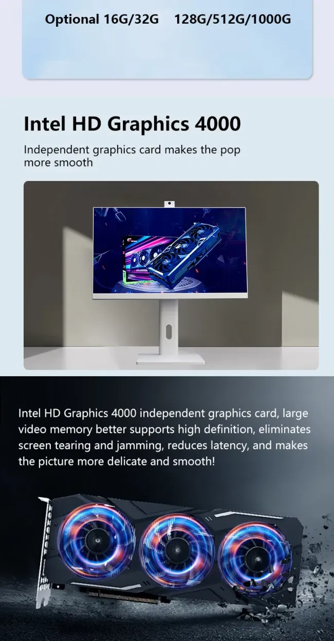 2025 New Arrivals 24inch I7-10870h Octa-Core Screen All in One PC for Sc All in One Monitor with Adjustable Base All in One PC