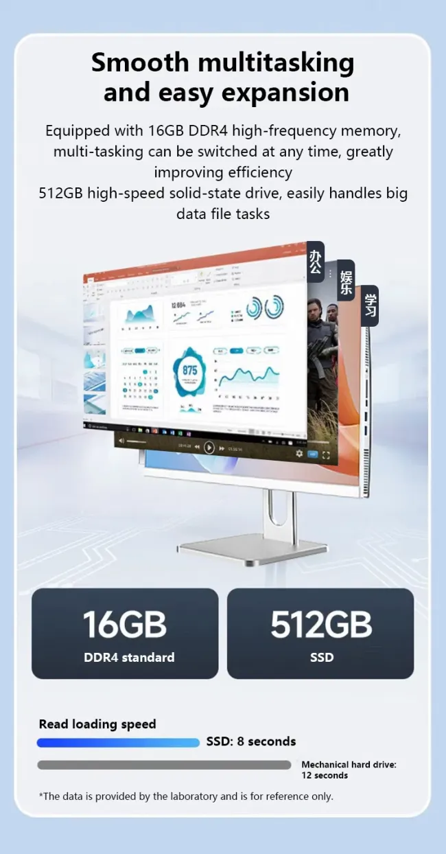 OEM All in One Desktop Computer with 23.8&prime;&prime; 27&prime;&prime; LCD Display Windows Core I5 I7 Deaktop PC