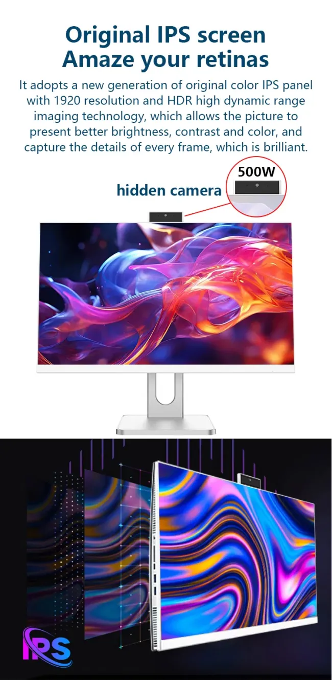OEM All in One Desktop Computer with 23.8&prime;&prime; 27&prime;&prime; LCD Display Windows Core I5 I7 Deaktop PC