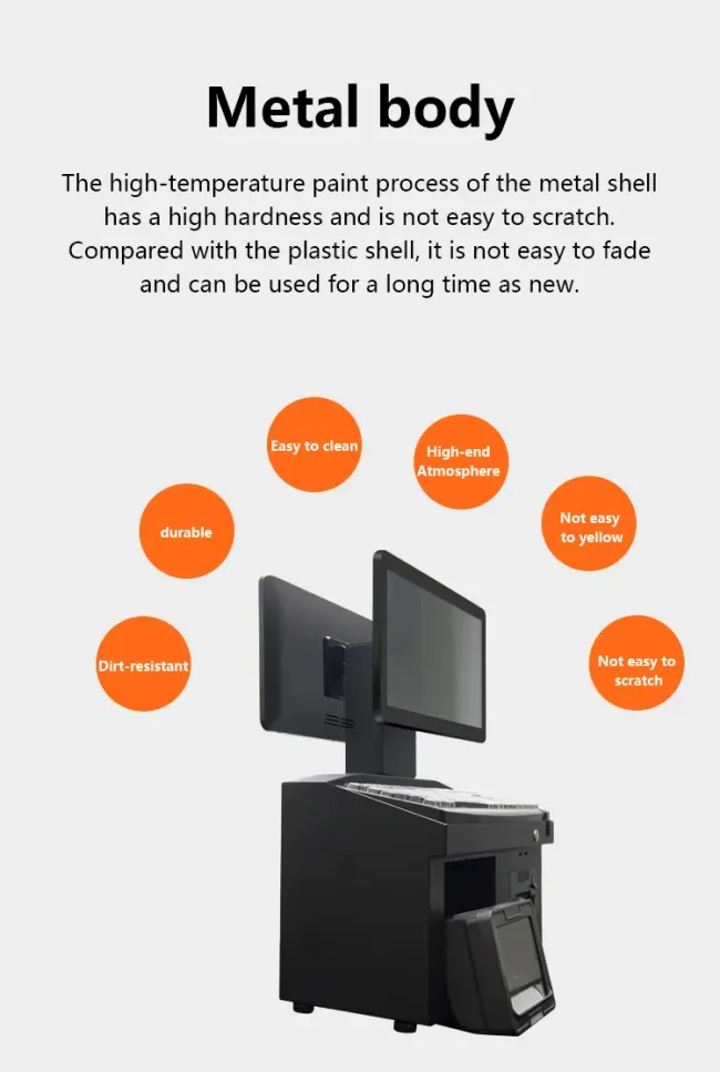 14 Inch All-in-One POS System Full Cash Register Touch Screen Machine with Scanner for POS Systems
