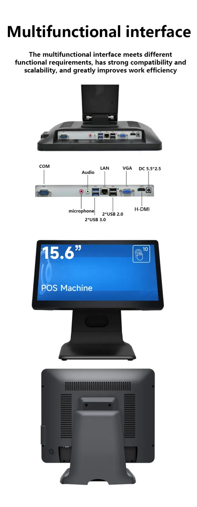 Wholesale New 15.6 Inch High Quality Windows I5 3rd Touch POS System Terminal with Cash Register Machine for Supermarkets