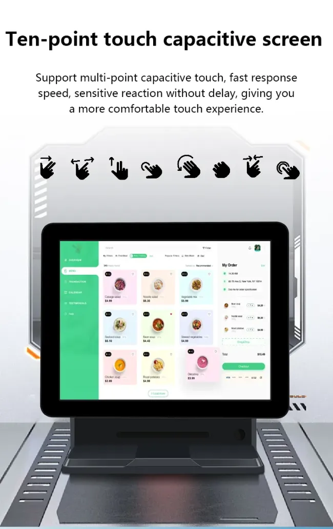Latest Design 15.6&quot; Win10/11 Linux System Touch Screen POS Machine Cash Register Point of Sale System All in One POS Machine