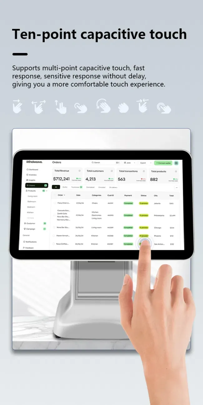 Ultra Powerful 15.6&quot; Win10/11 Linux System Touch Screen POS Machine Cash Register Point of Sale System All in One POS Machine