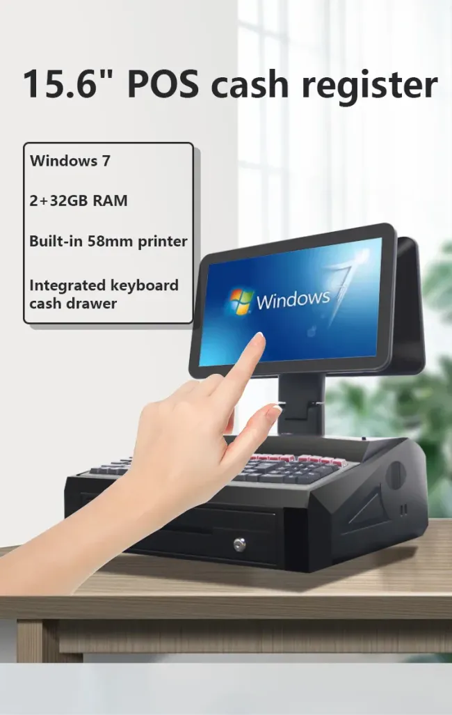 Latest Design 15.6 Inch Win 10/11/Linux/Android Point of Sales Systems Payment Cashier POS System Cash Register All in One POS