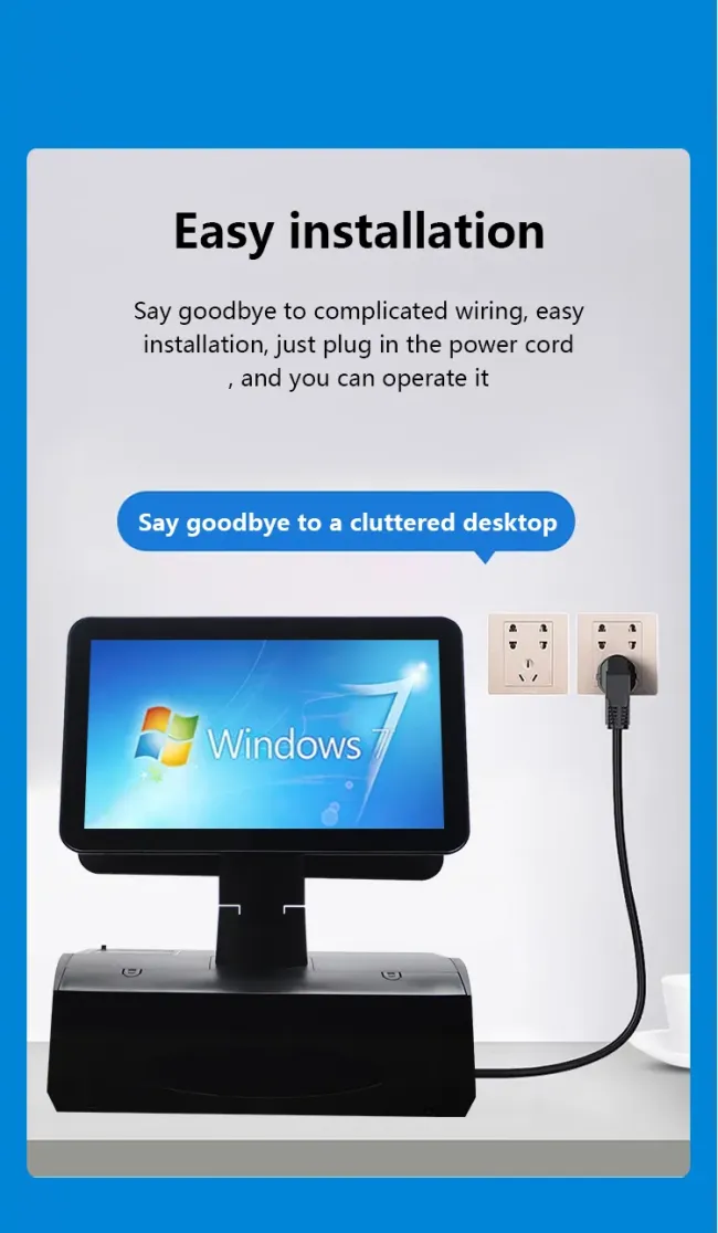 Latest Design 15.6 Inch Win 10/11/Linux/Android Point of Sales Systems Payment Cashier POS System Cash Register All in One POS