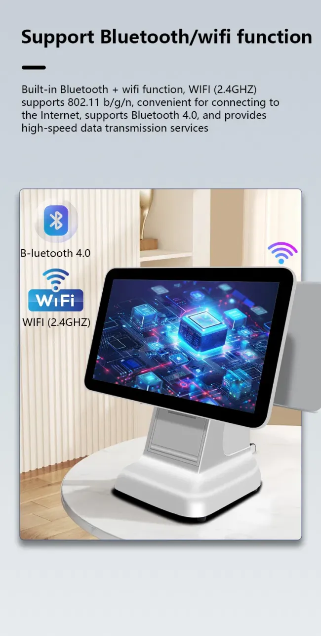 Hot Selling 15.6 Inch All in One POS Systemterminal Dual Touch Screen Win Dows Cash Register for Coffee &amp; Retail Shop