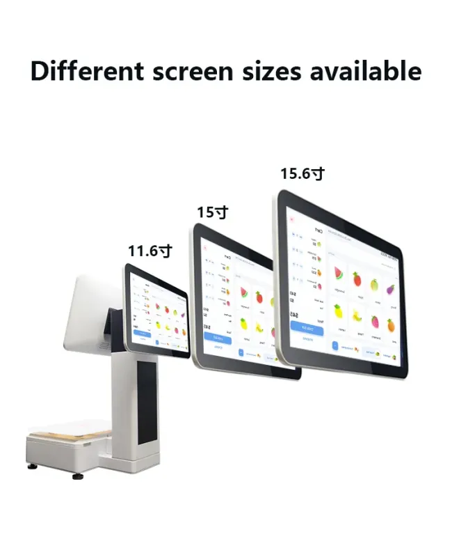 OEM Dual Screen Touch POS System with New Ai Digital electronic Weight Scale Electronic Cash Register and Fruit Weighing Printer