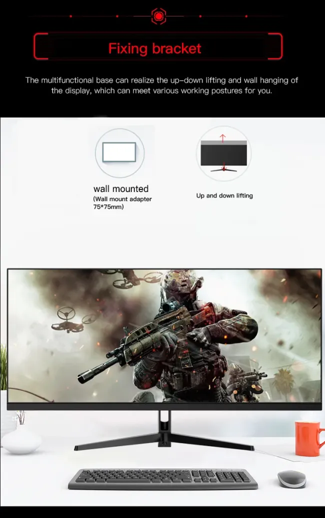 High Performance 29 Inch 2K Gaming Monitor RGB Lighting Wide Screen with 100Hz Refresh Rate for Gamers