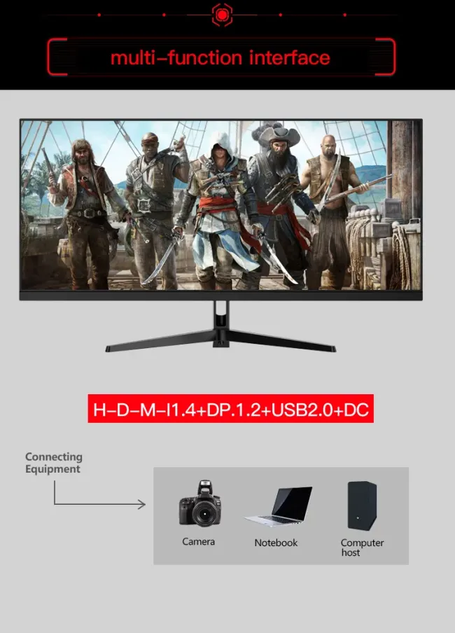 High Performance 29 Inch 2K Gaming Monitor RGB Lighting Wide Screen with 100Hz Refresh Rate for Gamers
