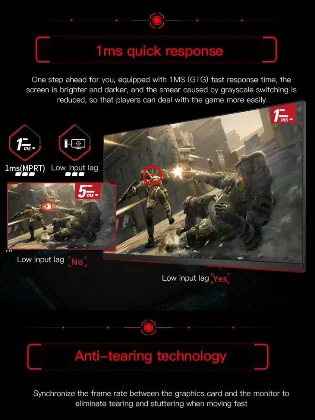 High Performance 29 Inch 2K Gaming Monitor RGB Lighting Wide Screen with 100Hz Refresh Rate for Gamers