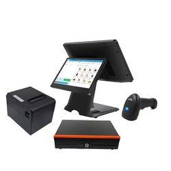 China Factory Custom 11.6 15.6inch Dual Screen Touch All in One POS Machine Cash Register Terminal POS System Optional Printer Barcode Scanner Retail Store Checkout for sale