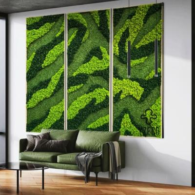 China Gestabiliseerde kunstmatige planten Mooswand voor bedrijfsinterieurdecoratie in aangepaste kleuren Te koop