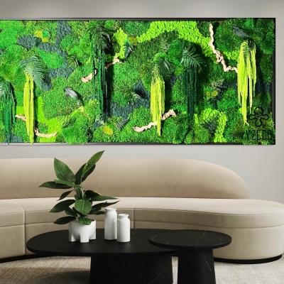 China Gestabiliseerde kunstmatige planten Mooswand voor bedrijfsinterieurdecoratie in aangepaste kleuren Te koop