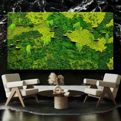 China Gepersonaliseerd logo geaccepteerd natuurlijke bewaarde mos wandpaneel decor voor Home Office Te koop