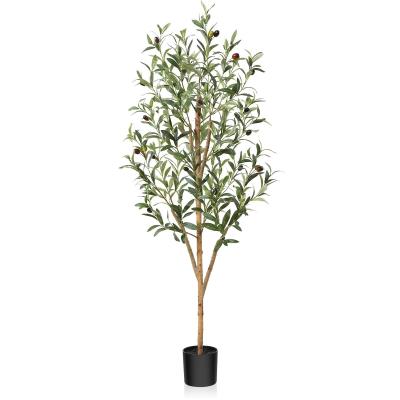 Cina 30-228cm Personalizzato Verde Artificiale Bonsai Moderno Decorazione di Plastica Olivetto in Vaso in vendita