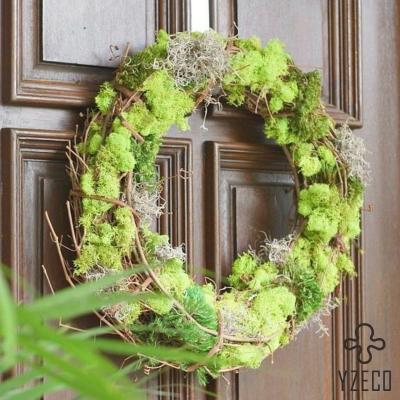 China Eco Friendly Natural Foam Autumn Fall Moss Wreath for Home Decoration for sale