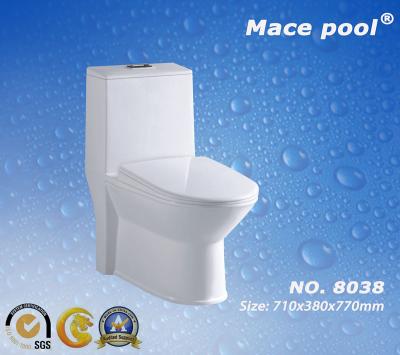 China Hole Collision Type Flush One Piece Toilet Ceramic Closet (8038) for sale