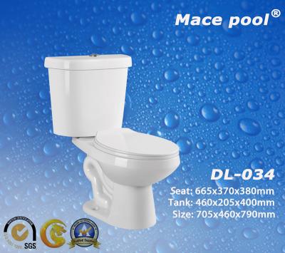 China S-trap Siphonic Two-Piece Toilets Sanitary Wares for Bathroom (DL-034) for sale