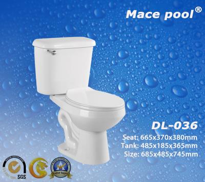 China Siphonic S-trap Sanitary Wares Two-Pieces Toilets for Bathroom (DL-036) for sale
