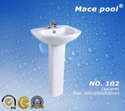 China Sanitary Ware Ceramic Pedestal Basin Hand Wash Basin for Bathroom  (102) for sale