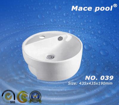 China Good Quality Above Counter Mounting Ceramic Art Basin for Bathroom (039) for sale