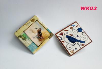 China Beautiful Square Ceramic Cup Coaster Ceramic Coaster Cup Placemat for sale