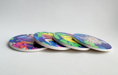China Beautiful Sea Scenery Ceramic Cup Coaster Ceramic Coaster for Cup Placemat for sale