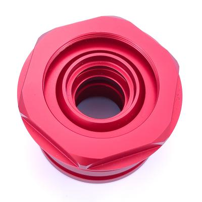 China RoHS-zertifizierte Aluminiumbearbeitungsteile in roter Anodisierung für ODM zu verkaufen