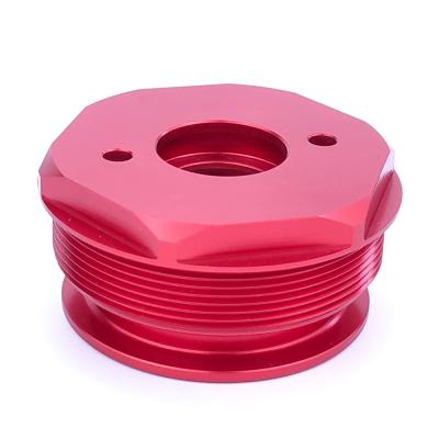 China RoHS-zertifizierte Aluminiumbearbeitungsteile in roter Anodisierung für ODM zu verkaufen