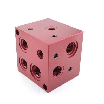 Cina ASTM Standard Red Purple Gold Valve idraulica Manifold Blocco su misura in vendita